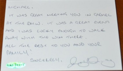Rory McIlroy sends fan handwritten 'thank you' note