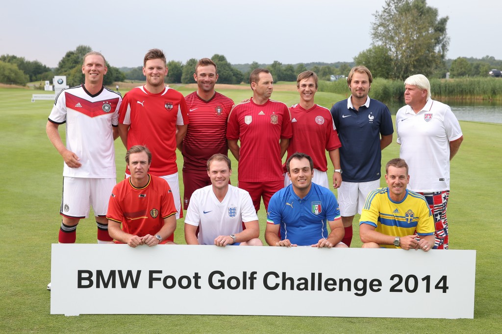 European Tour players give FootGolf a try, Miguel Angel Jimenez caddies