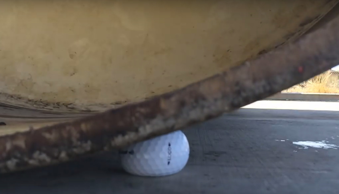 WATCH: A steam roller takes on a golf ball, and you'll be surprised ...