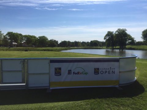 The seventh hole at the 2017 RBC Canadian Open looks like a hockey rink
