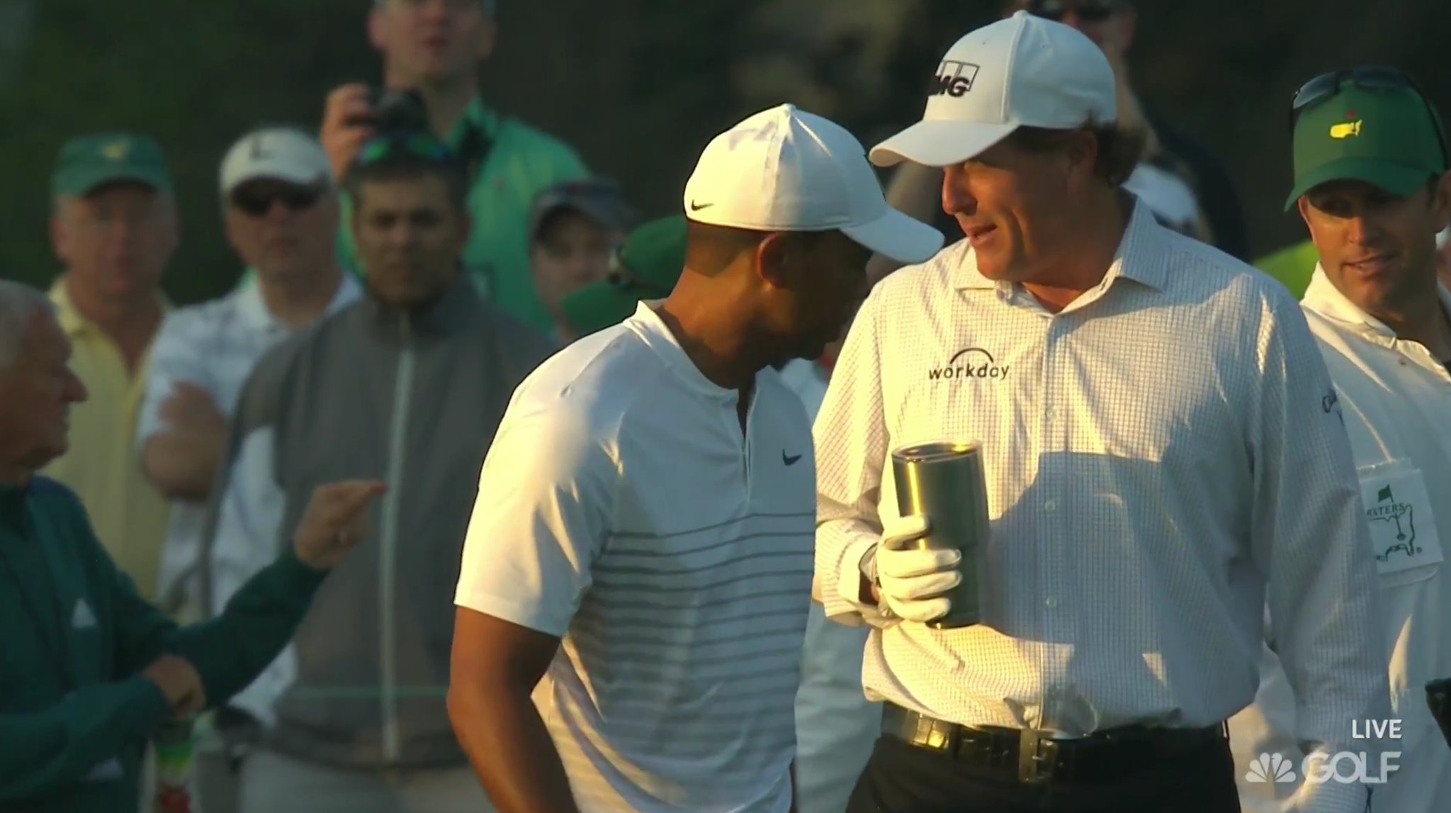 Tiger Woods, Phil Mickelson playing Masters practice round; Phil's in a ...