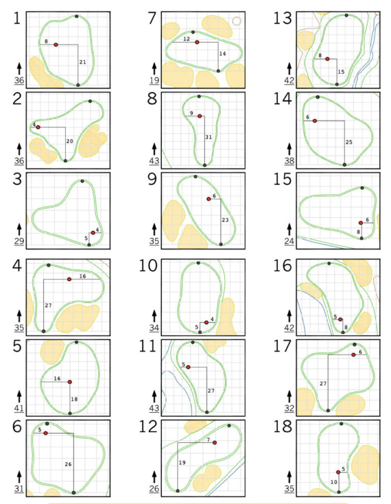 2020 Masters Thursday first round hole locations, pin placements