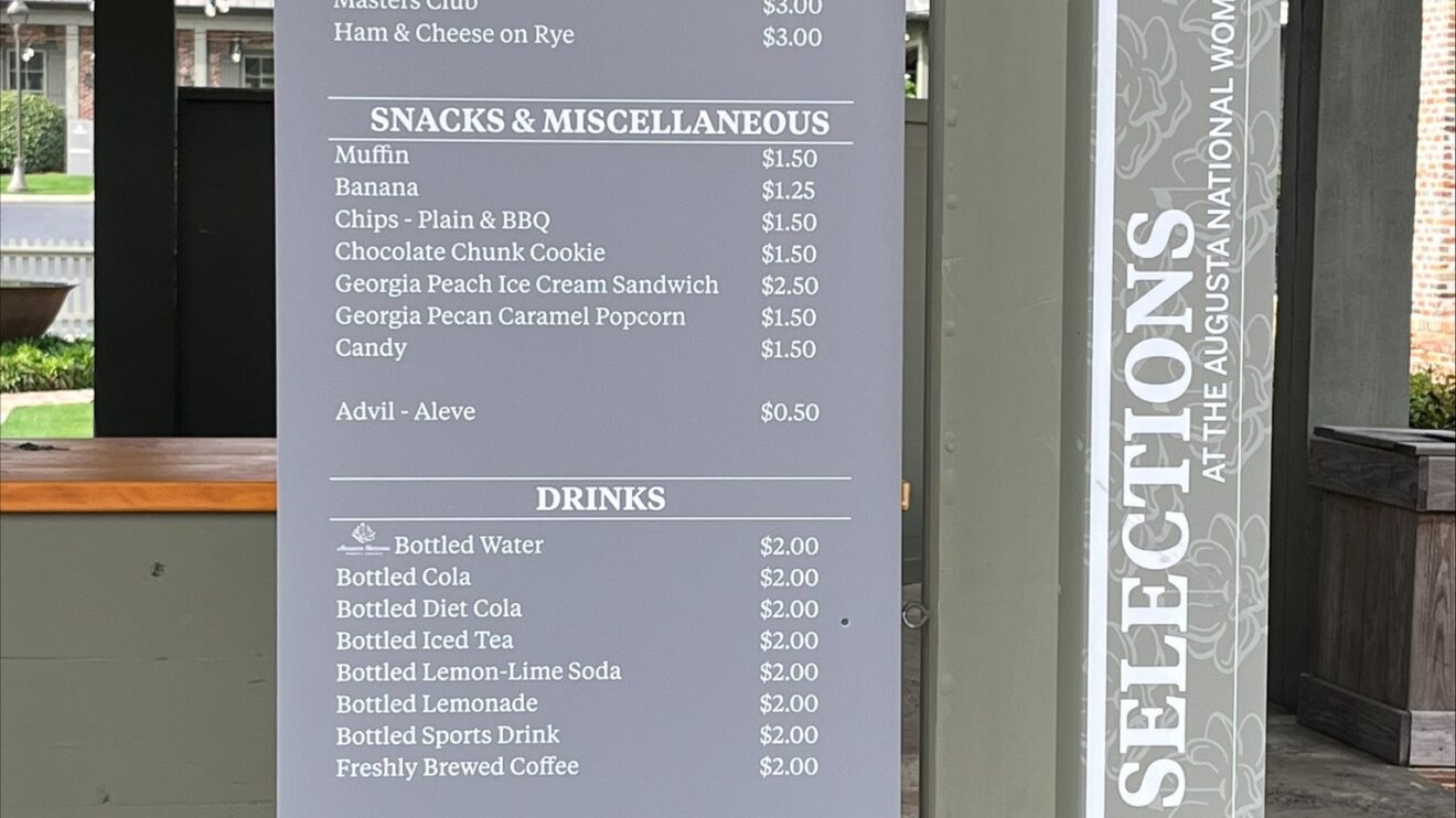 2023 Augusta National Women's Amateur concessions menu: Food choices ...